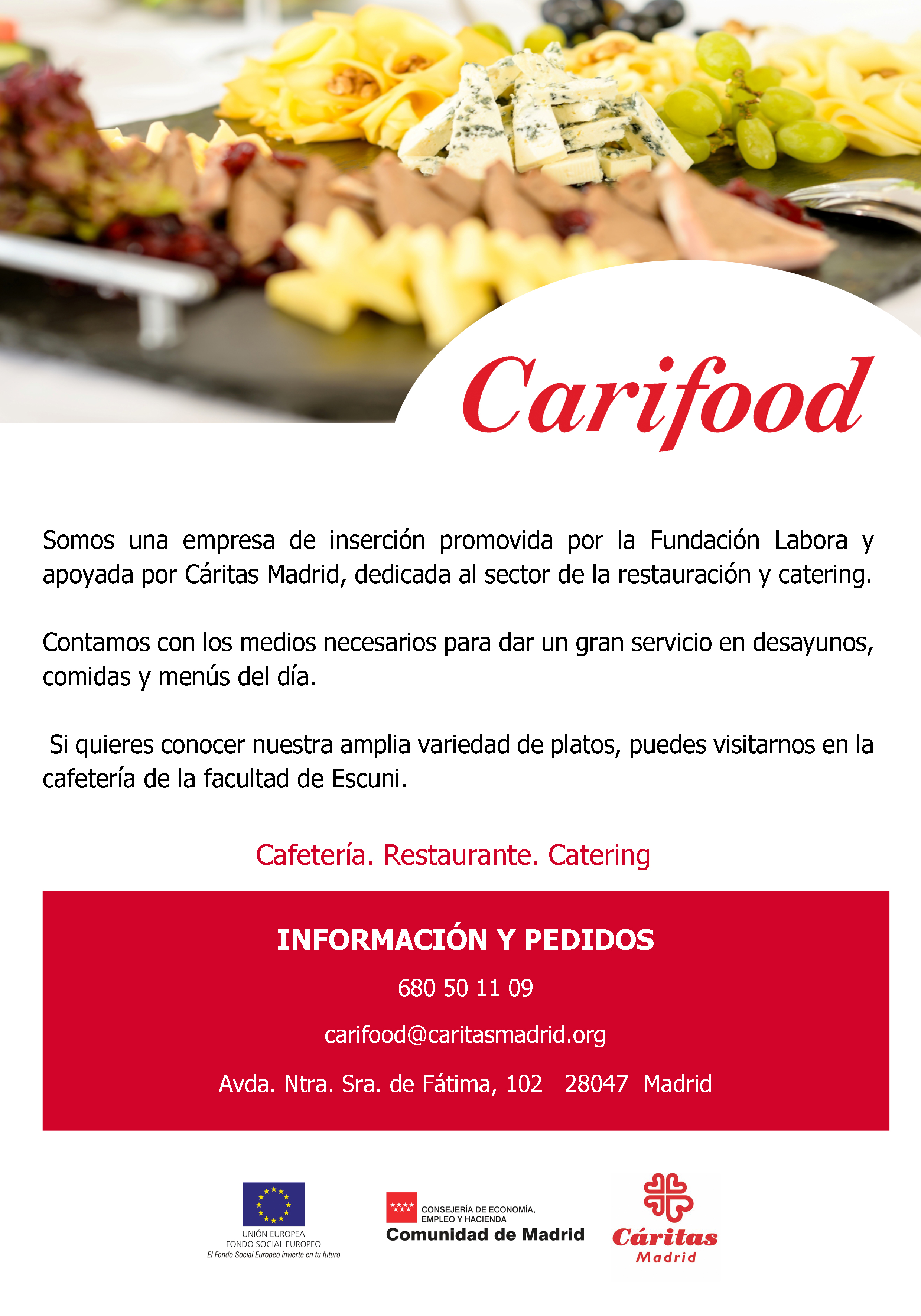 CARIFOOD.- EMPRESA DE INSERCION EN EL SECTOR DE LA RESTAURACION Y CATERING | Caritas Madrid